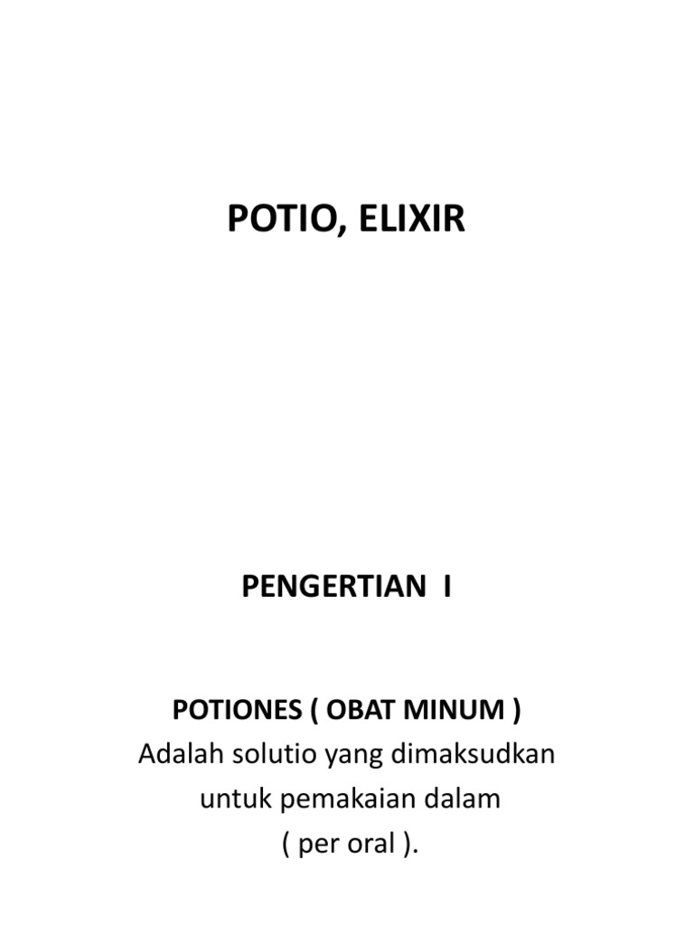 Teori Potio, Elixir | PDF | Memasak, Makanan, & Anggur