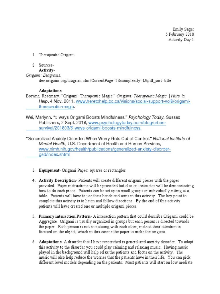 Therapeutic Origami | PDF | Origami | Attention