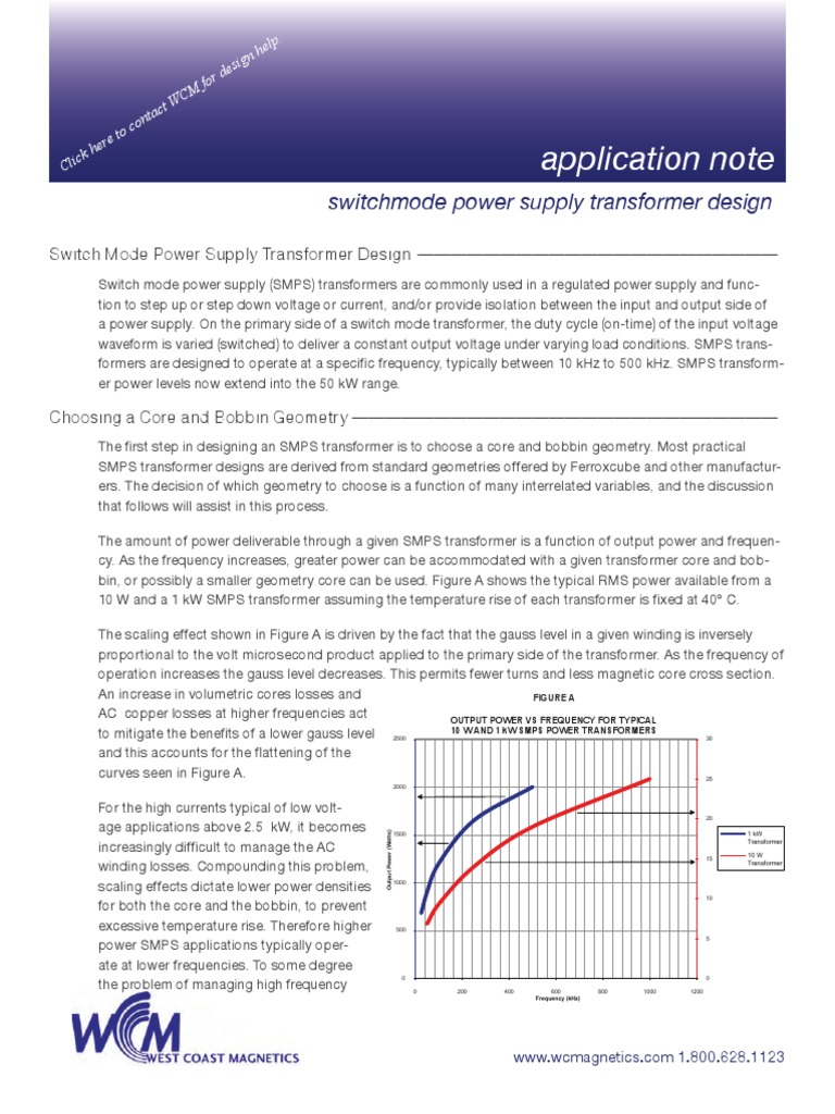 XFORMER For SMPS-WCmagnetics PDF | PDF | Transformer | Alternating Current