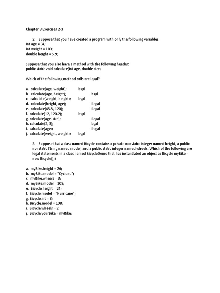 Java CH 3 Exercises 2-3 | PDF