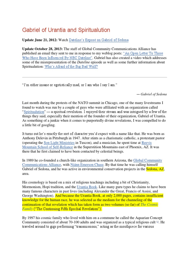 Gabriel of Urantia and Spiritualution | PDF | Religion And Belief | Science