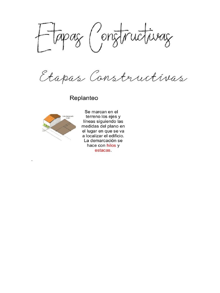 Etapas Constructivas de Una Vivienda | PDF | Fundación (Ingeniería) | Hormigón