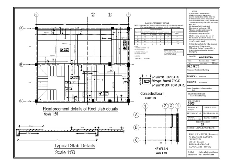 Roof Slab Drawing PDF | PDF | Architectural Elements | Concrete