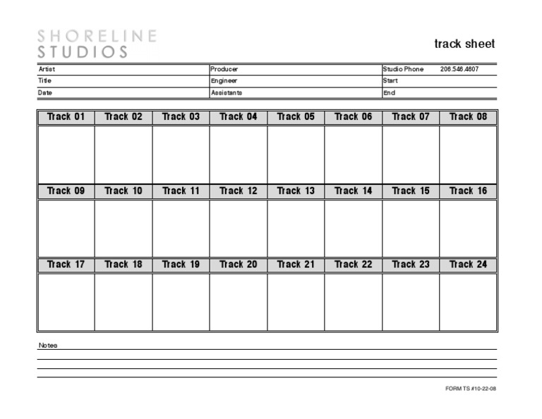 Track Sheet | PDF