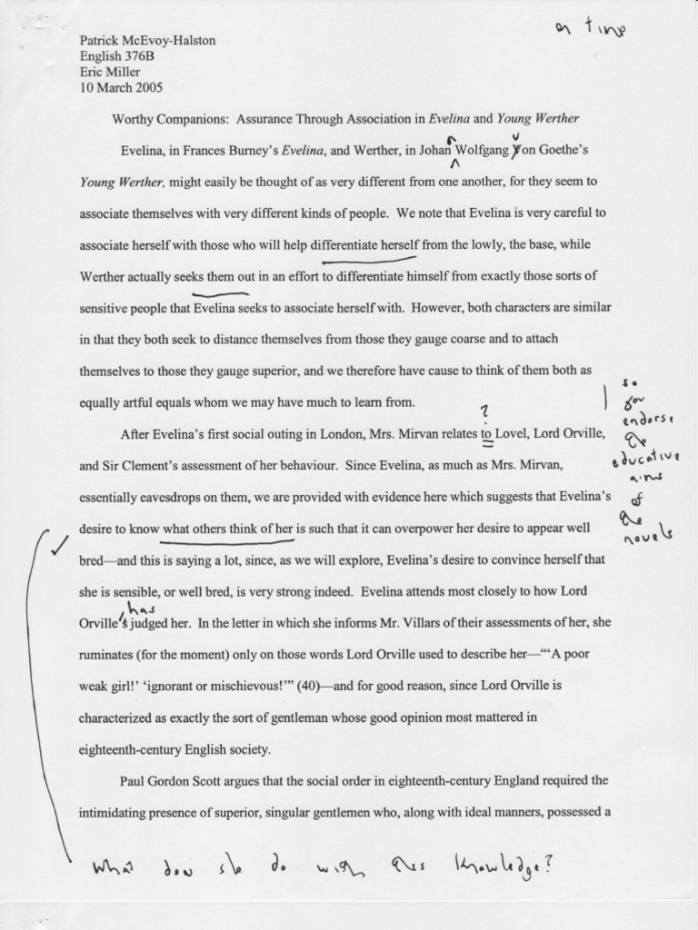 Worthy Companions: Assurance Through Association in Evelina and Young ...