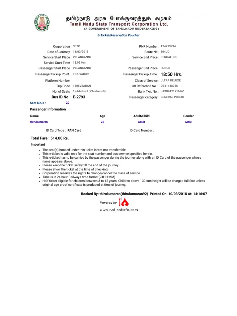 Bus ID No.: E-2793: Passenger Information | PDF