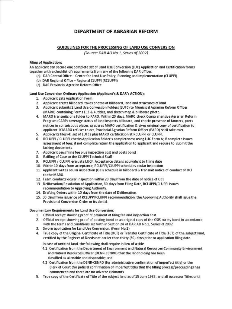 Land Use Conversion Guidelines | PDF | Public Housing | Feasibility Study