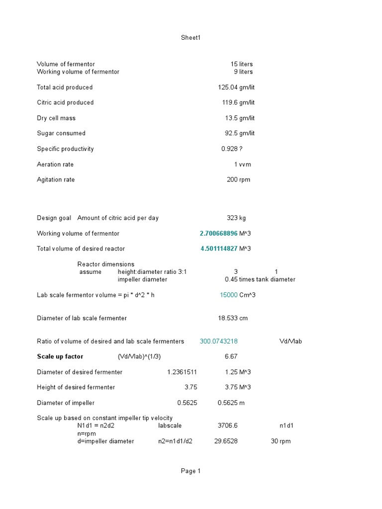 Bio Reactor Design Calculations | PDF | Density | Flow Measurement
