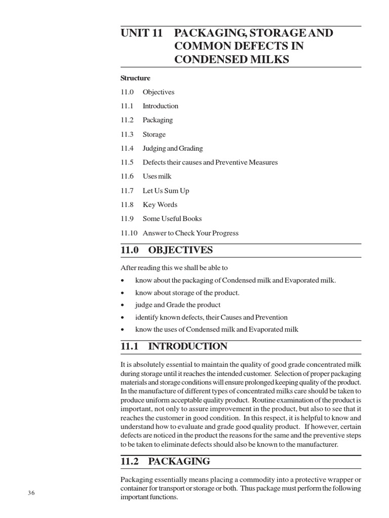 Packaging, Storage and Common Defects in Condensed Milks | PDF | Milk ...