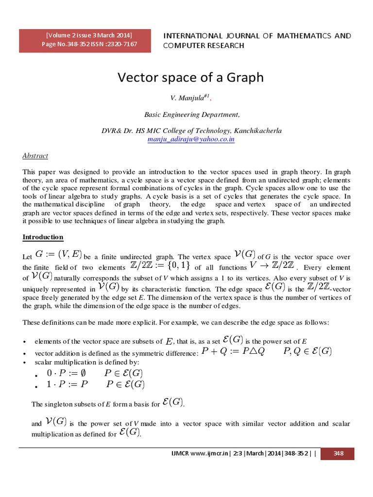 Vector Space of Graph | PDF | Vector Space | Linear Subspace