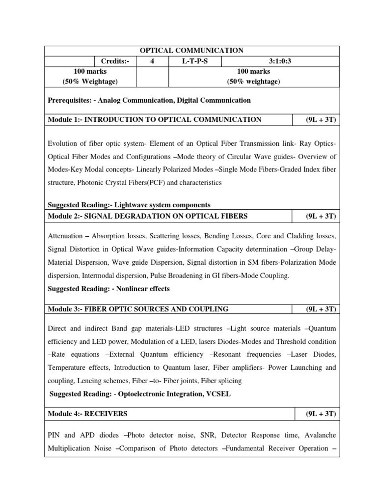 Optical Communication Lab | PDF | Optical Fiber | Dispersion (Optics)