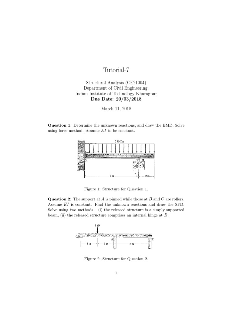 Structural Analysis Tutorial 7 Pdf Structural Analysis Bending