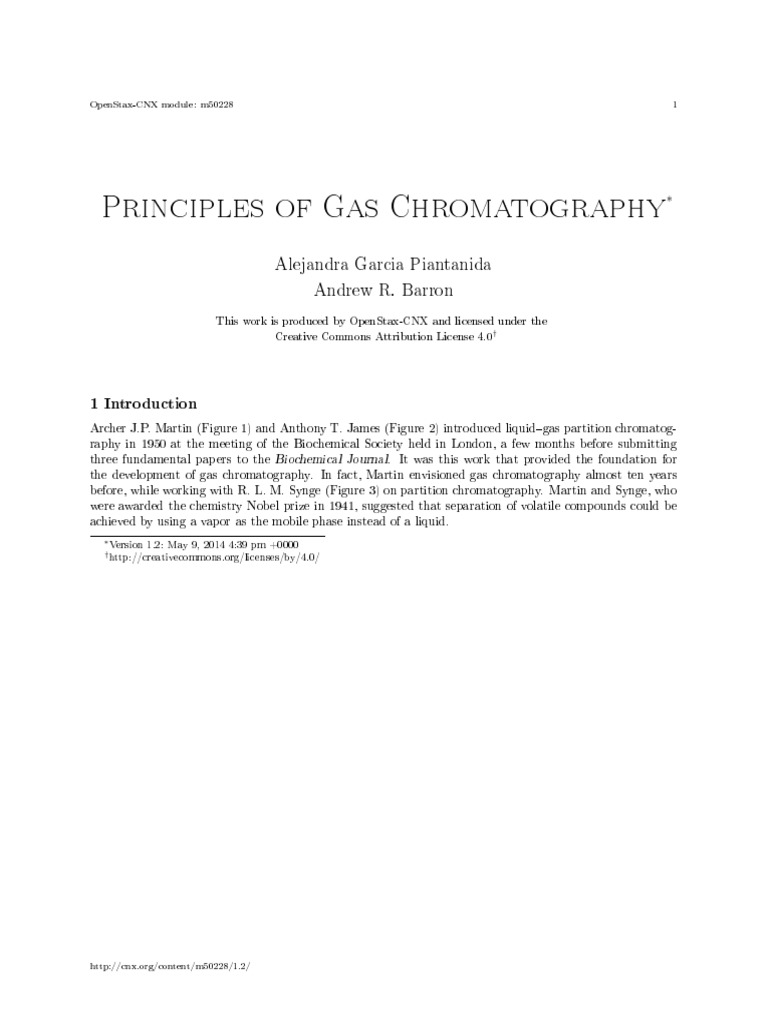 Principles of Gas Chromatography 2 | PDF | Gas Chromatography ...