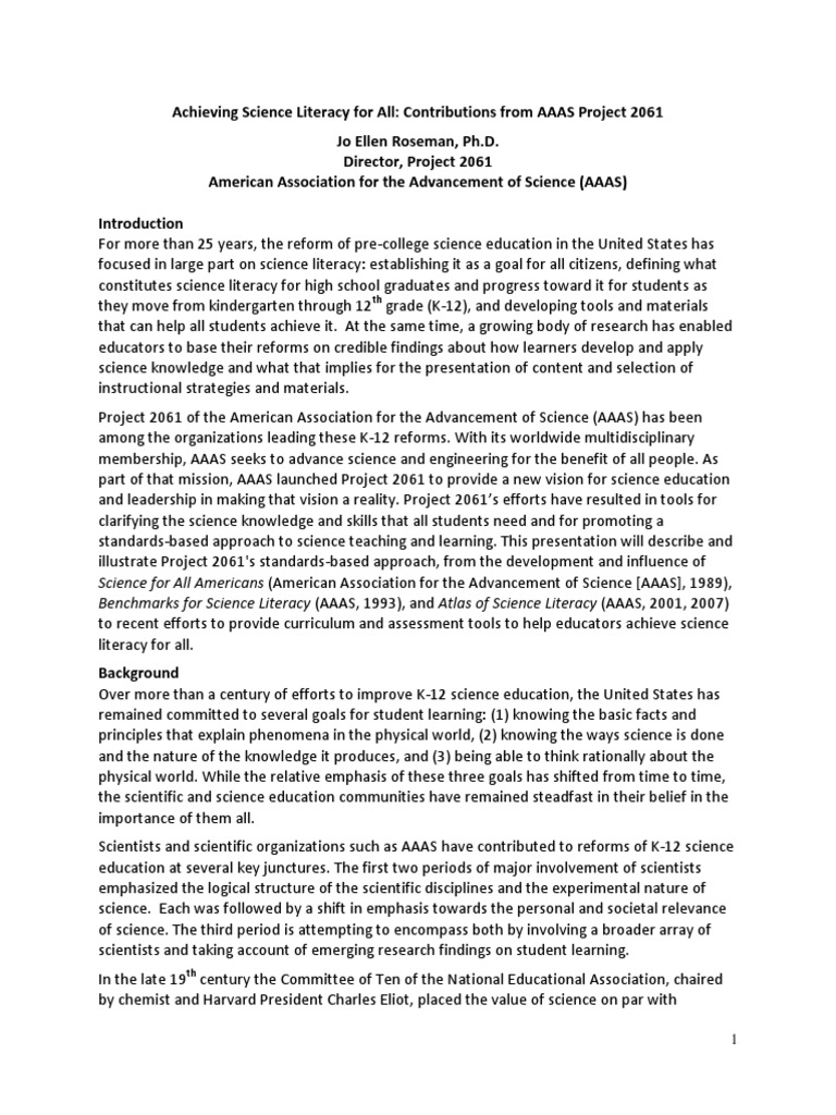 Roseman Paper KOFAC073015 | PDF | Science Education | Educational ...