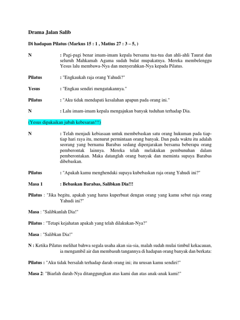 NASKAH Drama Jalan Salib | PDF