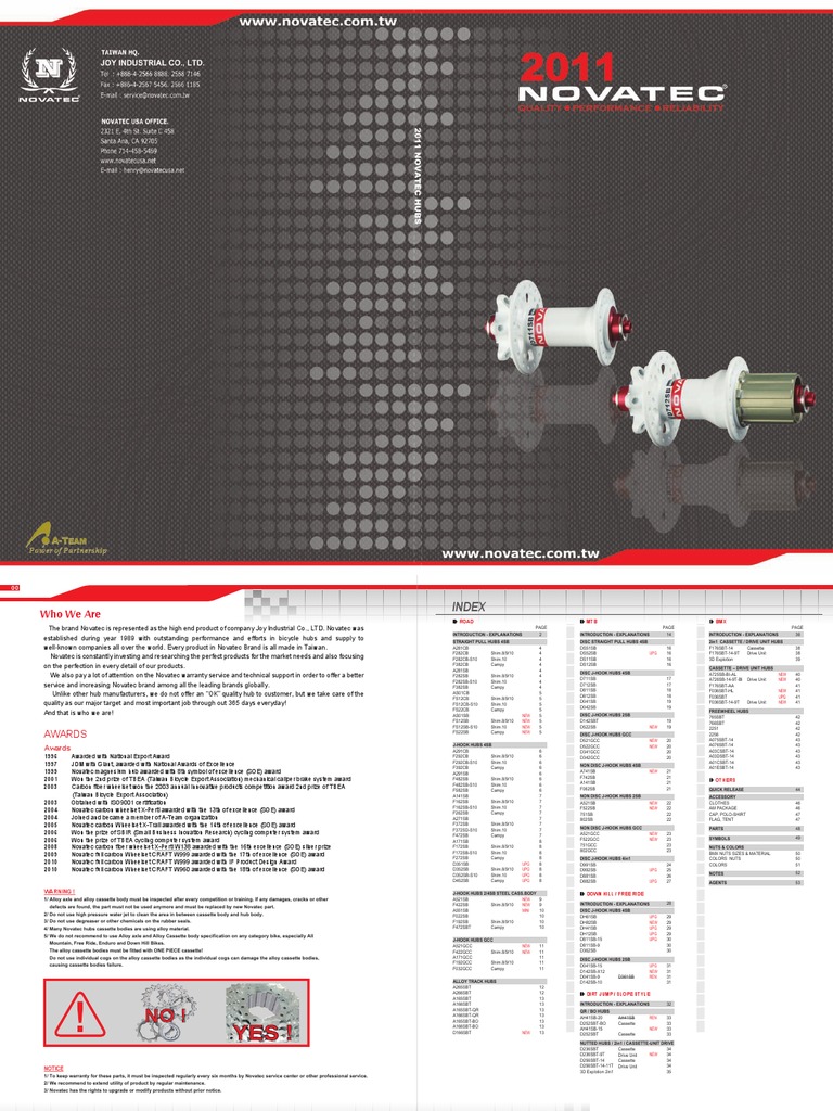 Novatec 2011 - Hubs | PDF | Vehicle Technology | Human Powered Vehicles
