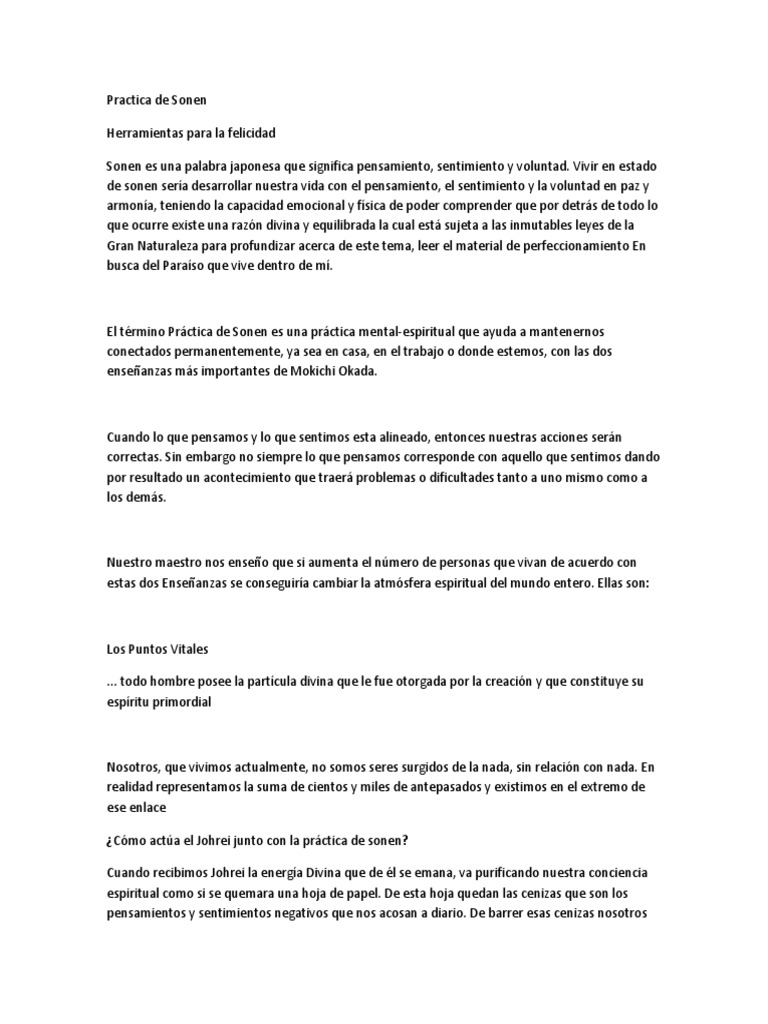 Practica de Sonen | PDF | Felicidad | Metafísica