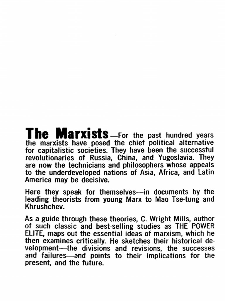 The Marxists (1962) C Wright Mills - Dell Publishers | PDF | Marxism ...