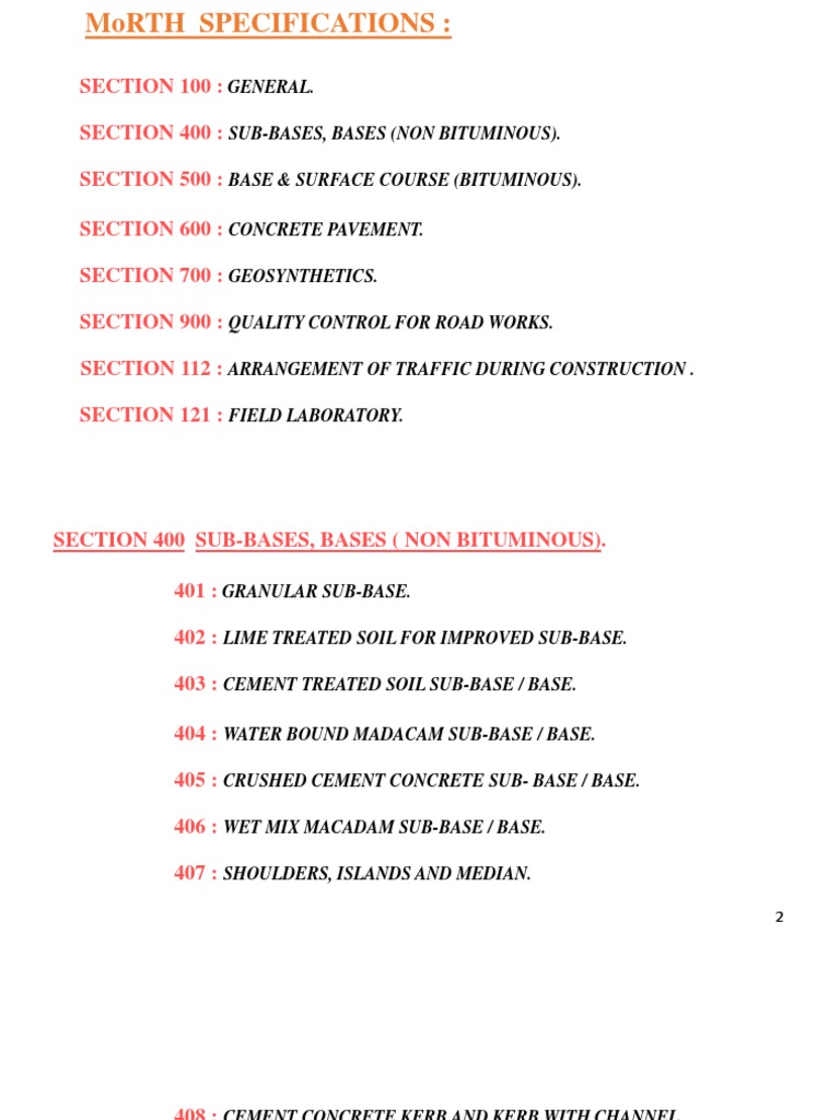 Morth (Ministry of Road Transport and Highways) Important Points | PDF ...