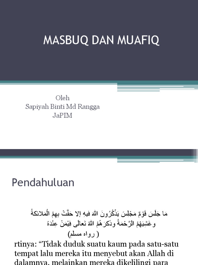Masbuq Dan Muwafiq | PDF