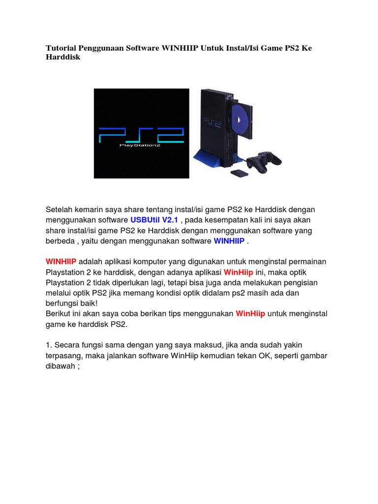 Tutorial Penggunaan Software WINHIIP Untuk Instal Isi Game PS2 Ke Hard ...