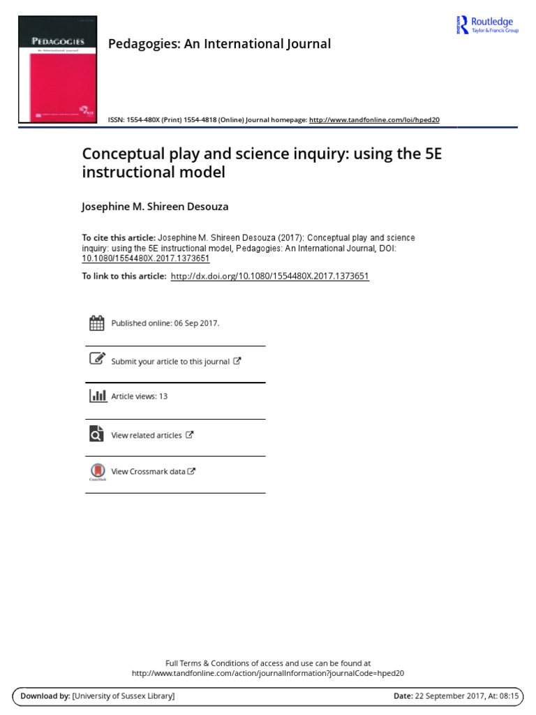 Gungdi Conceptual Play and Science Inquiry Using The 5E Instructional ...