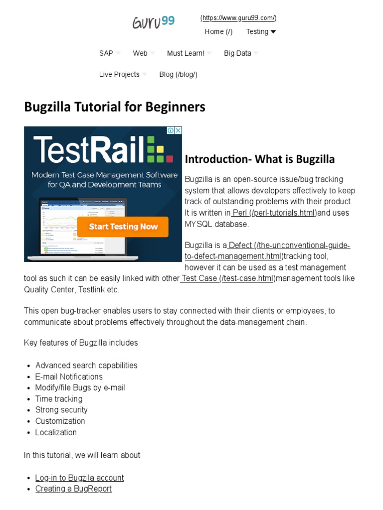 Bugzilla Tutorial For Beginners | PDF | Chart | Cartesian Coordinate System