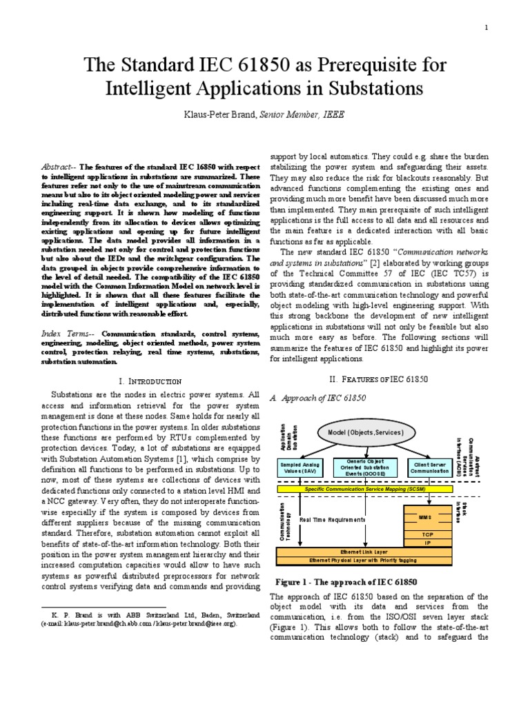 IEE61850 For Intelligent Substations | PDF | Telecommunication ...
