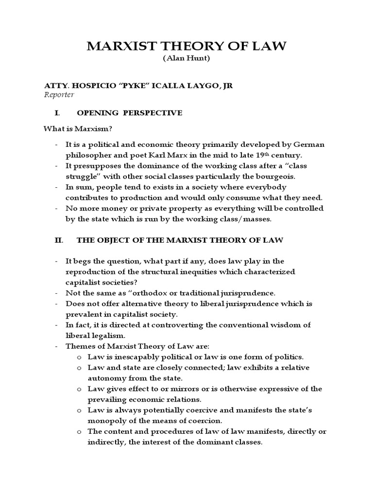 Marxist Theory of Law Print | PDF | Marxism | Ideologies