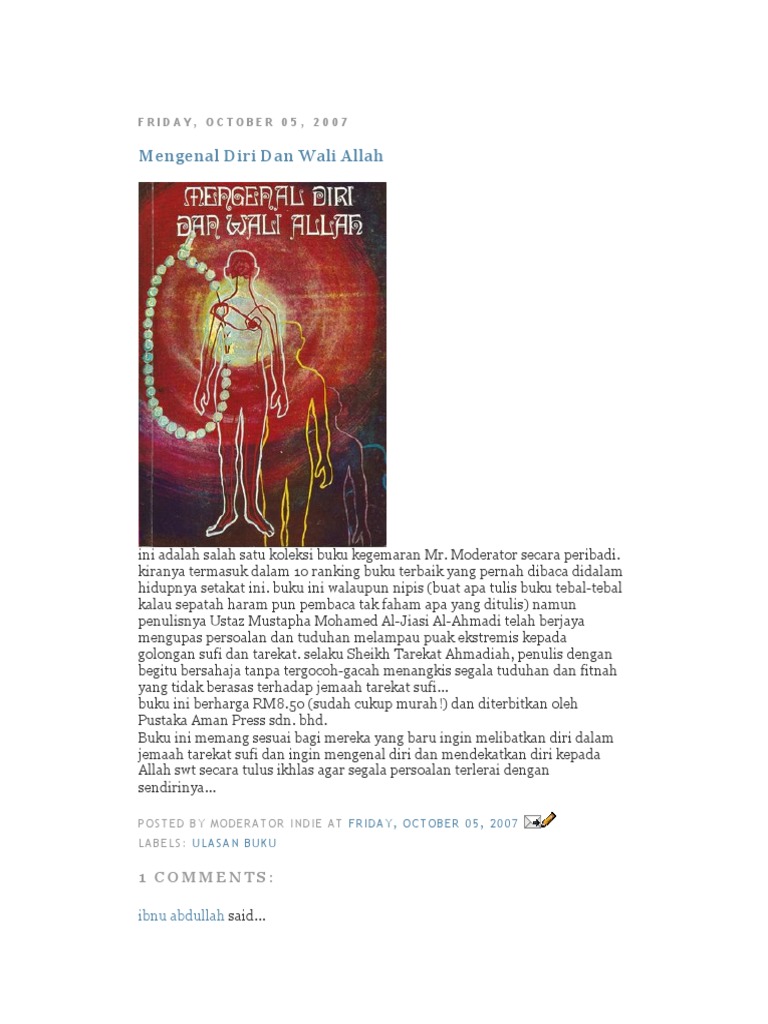 Kitab Mengenal Diri Dan Wali Allah | PDF