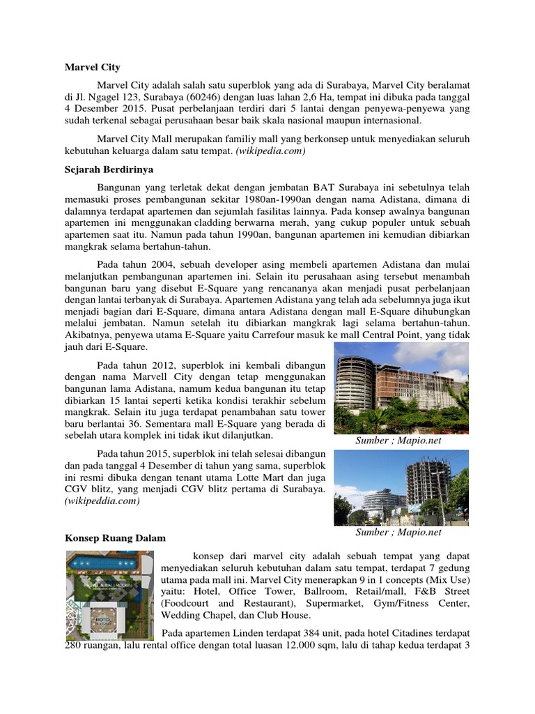 Marvel City: Superblok Modern di Surabaya | PDF | Seni | Teknologi ...