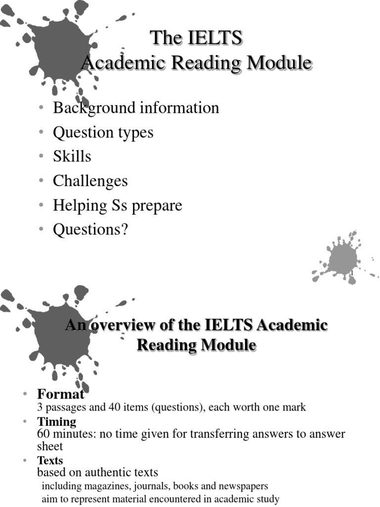 IELTS Academic Reading Overview Guide | PDF | Reading (Process ...
