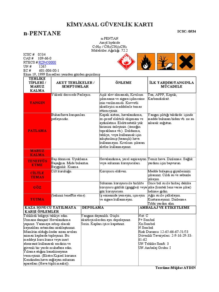 PENTANE Msds | PDF