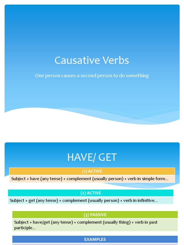 Causative Verbs2 | Verb | Linguistic Morphology