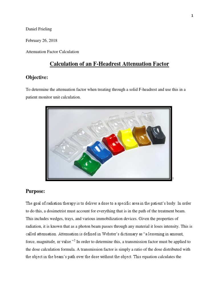 Attenuation Project - Dan Frieling | PDF | Attenuation | Radiation Therapy