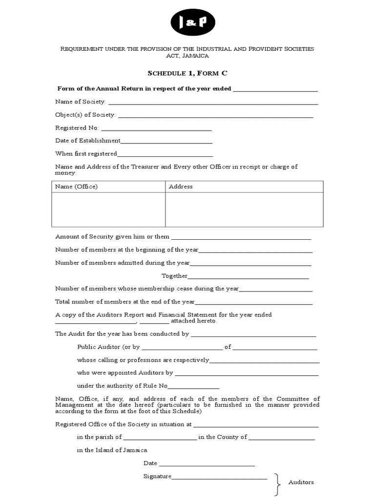 Form C, Schedule 1 - Annual Return Form | PDF | Securities (Finance ...