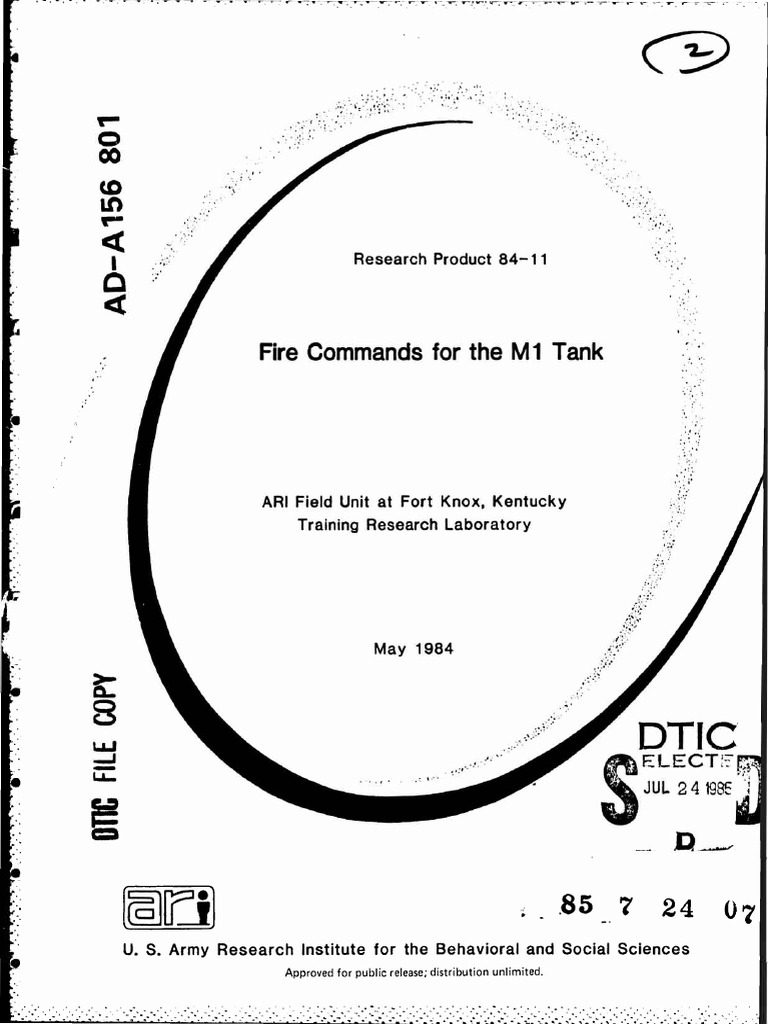 Fire Commands For The M1 Tank | PDF | Tanks | Ammunition