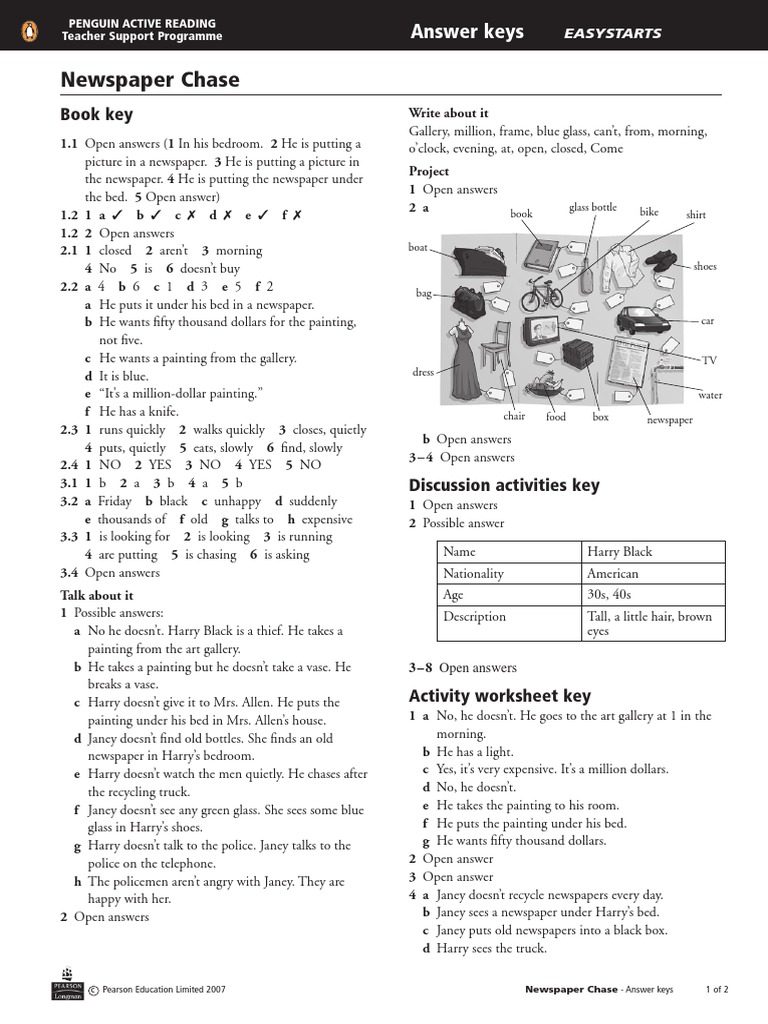 Newspaper Chase Answers PDF | PDF