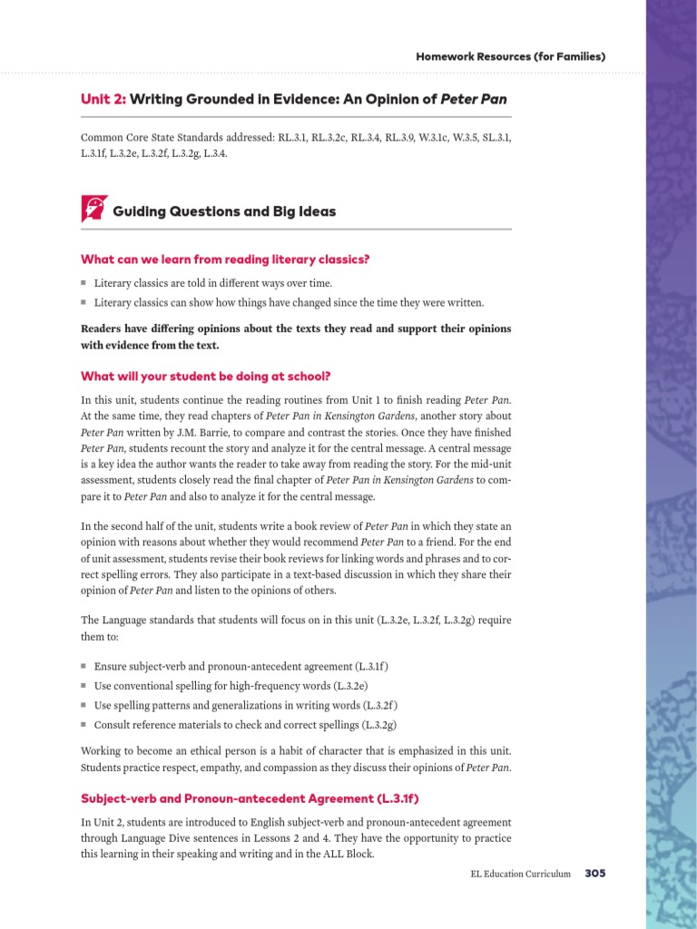 Grade 3 Module 3 Unit 2 HW Resources For Families | PDF | Pronoun ...