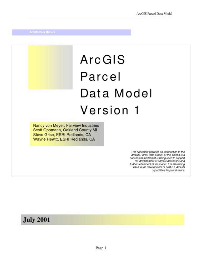 Arc Gis Parcel Data Model Reference | PDF | Arc Gis | Geographic ...