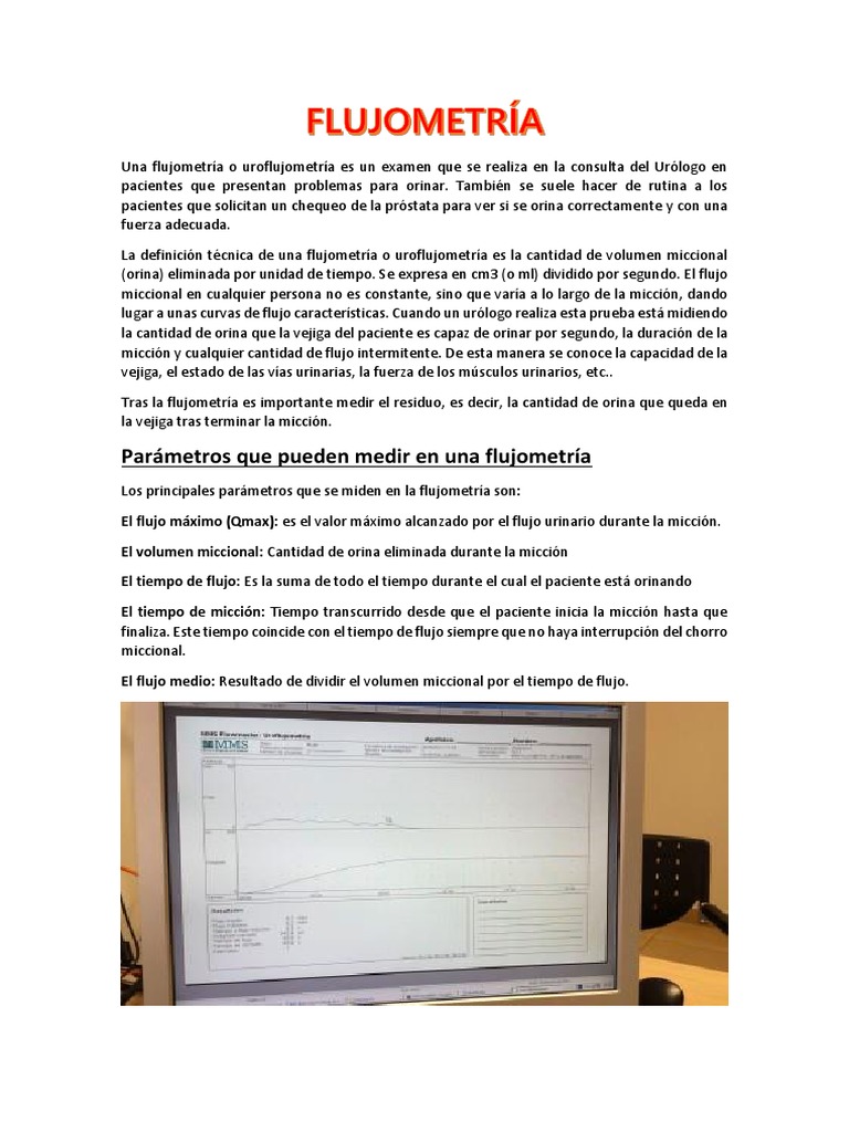 Guía sobre Uroflujometría y su Procedimiento | PDF | Micción | Vejiga ...