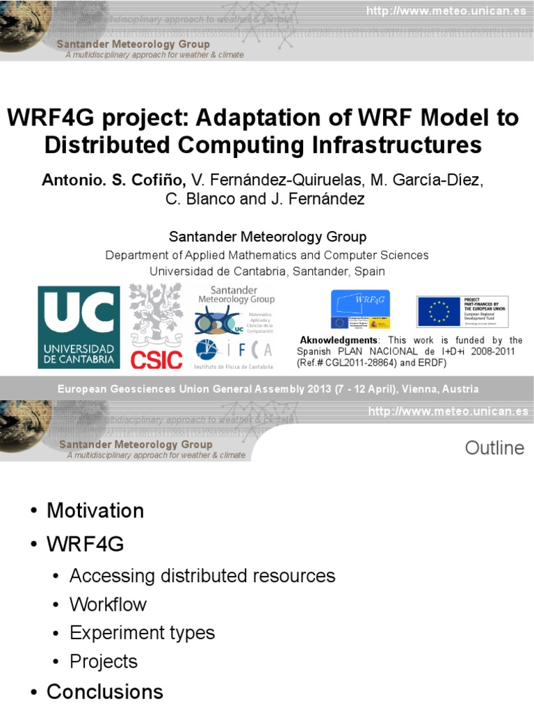 WRF4G Project: Adaptation of WRF Model To Distributed Computing ...