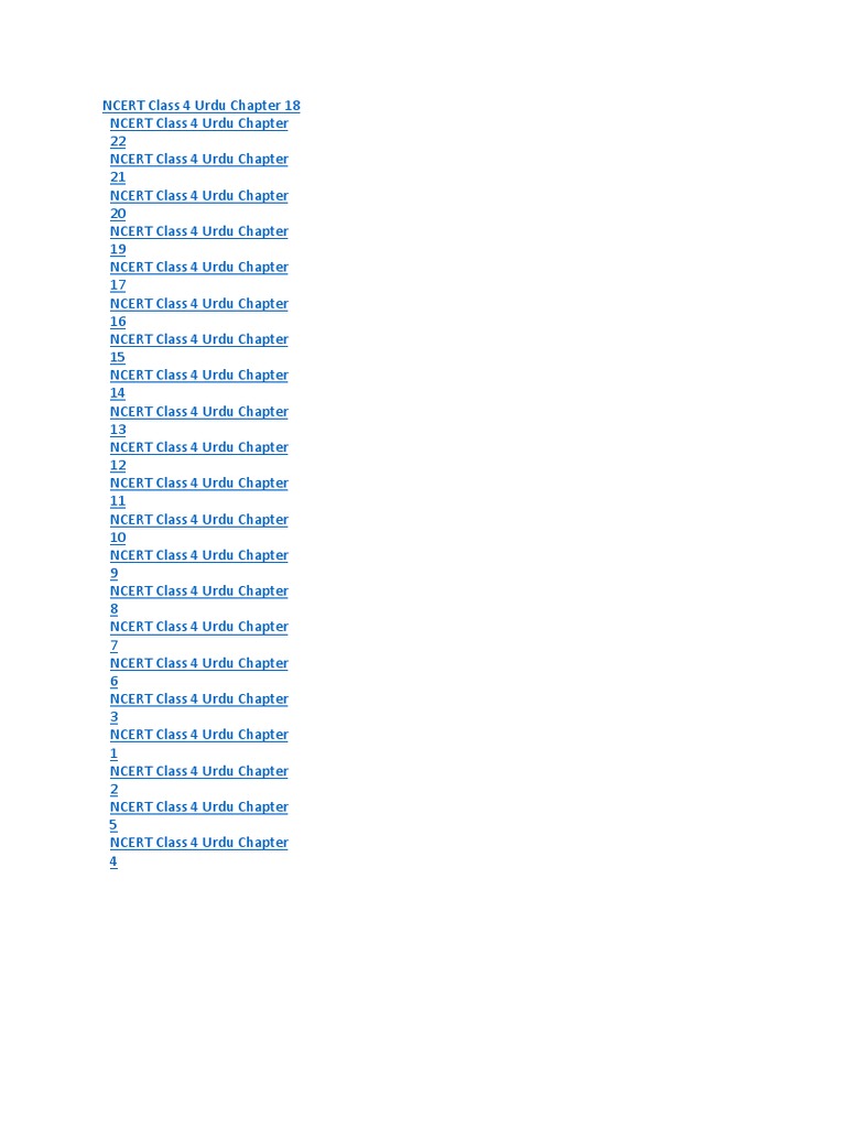 NCERT Books Class 4 Urdu | PDF