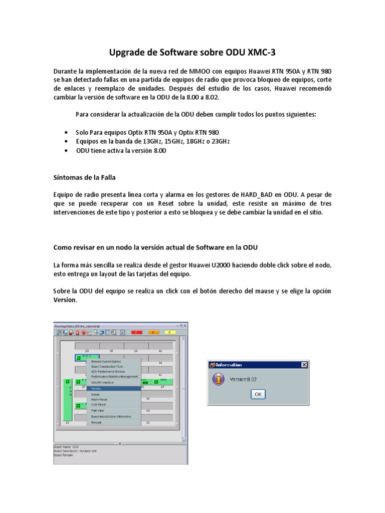 Upgrade de Software Sobre ODU XMC | PDF | Software | Áreas de informática