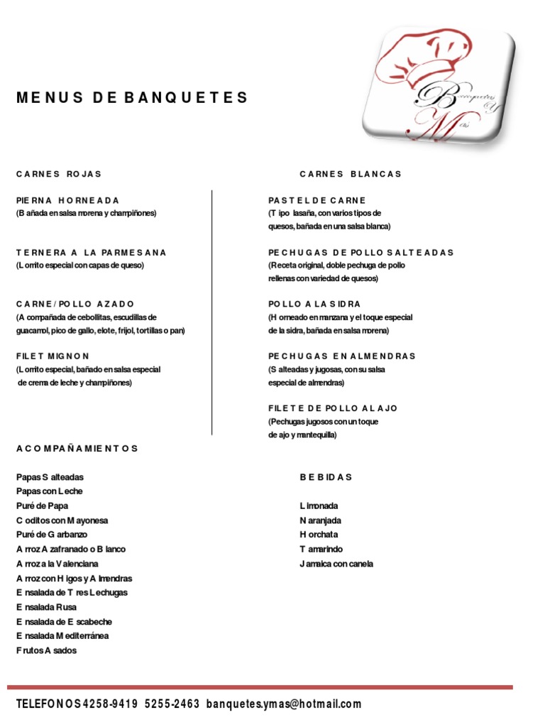 02 Menus de Banquetes PDF | PDF