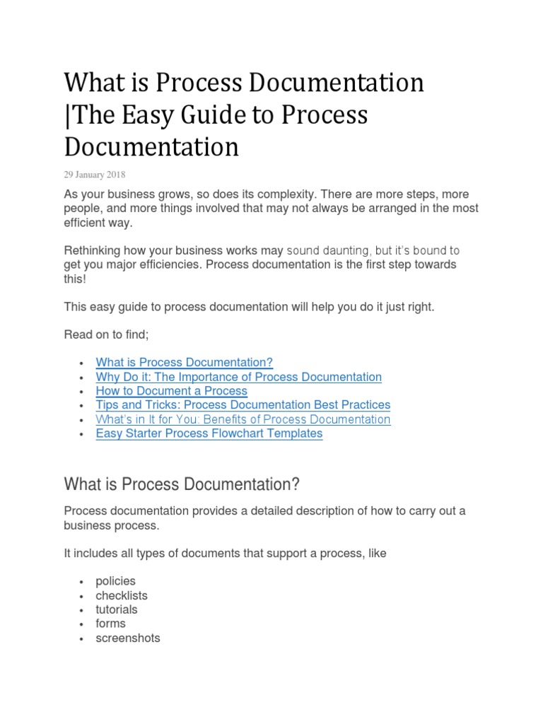 What Is Process Documentation | PDF | Documentation | Business Process