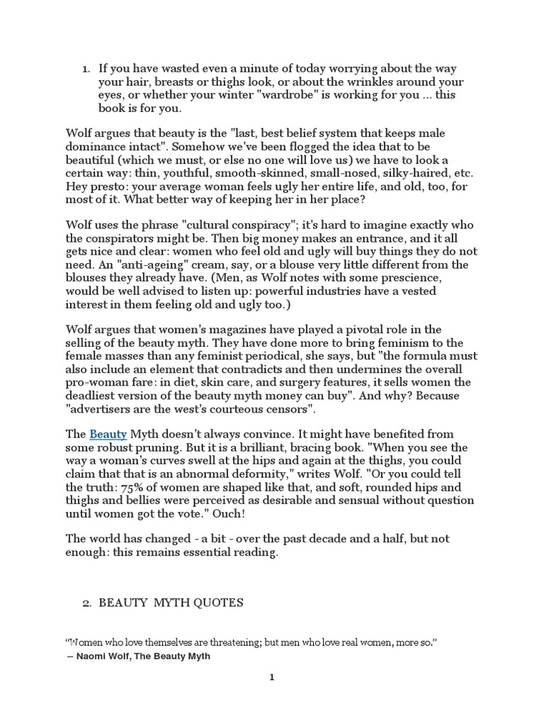 Beauty Myth | PDF | Feminism | Gender Studies
