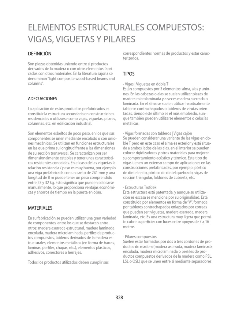 Elementos Estructurales Compuestos | PDF | Madera | Carpintería