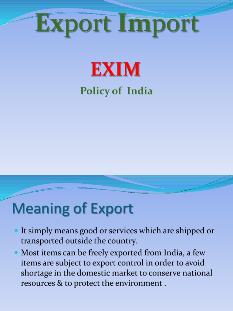 India's 2008-09 EXIM Policy Highlights | PDF | Exports | Imports