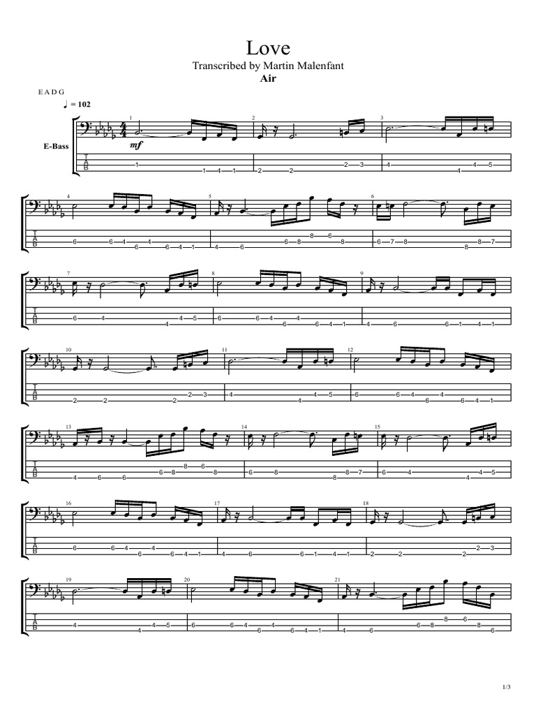 Air - Love (Bass Tab) | PDF